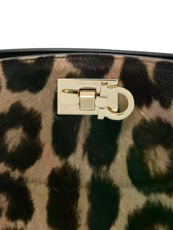 FERRAGAMO Studio Box Leopard-print Satchel