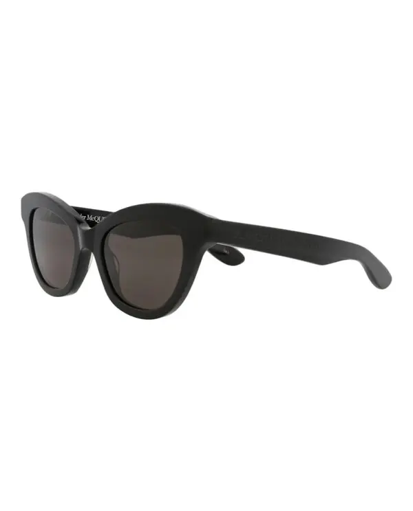 Alexander McQueen Cat Eye Sunglasses - Black Black Grey (am0391s/30014332/001)