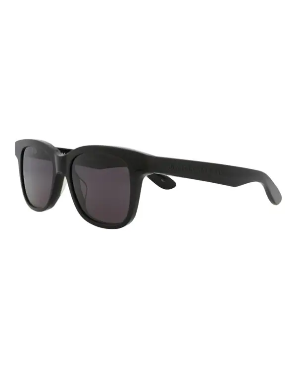 Alexander McQueen Square Rectangle Sunglasses - Black Black Grey (am0382s/30013620/005)