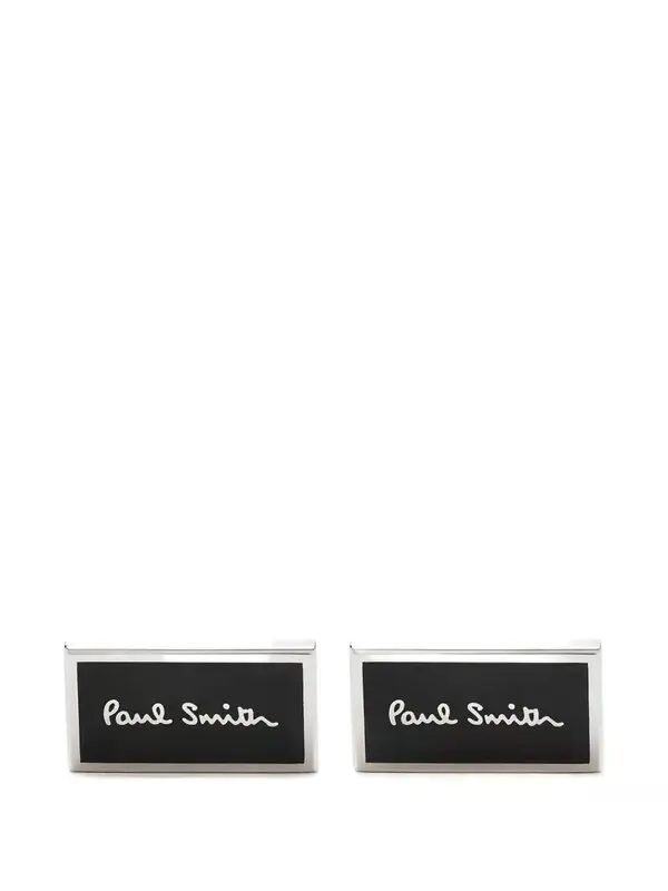 Paul Smith Rectangle-frame Logo Cufflinks - Silver