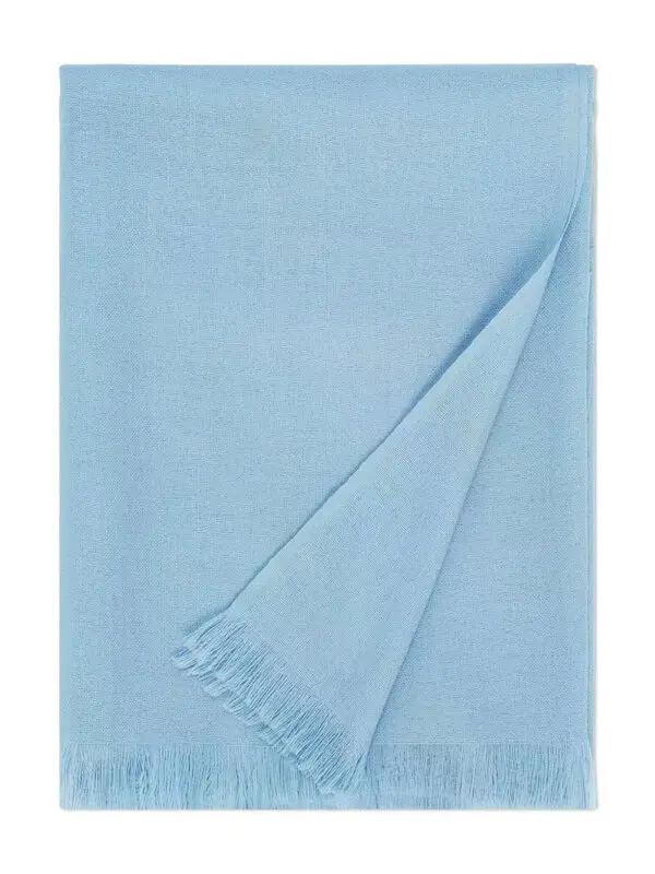 Eric Bompard Fringed Voile Scarf - Blue