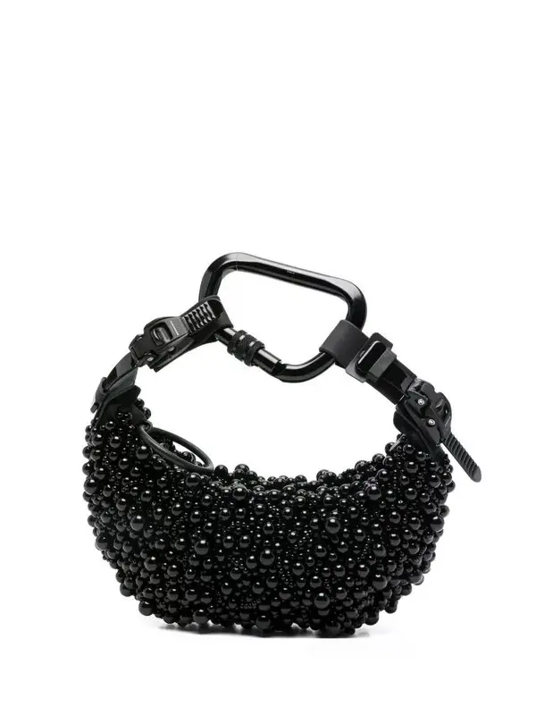 INNERRAUM Beaded Clutch With Carabiner Clasp - Black