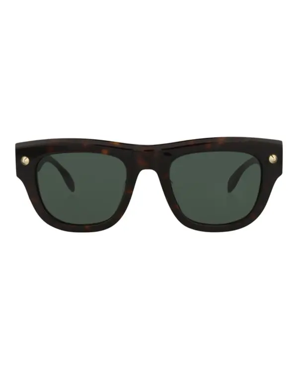 Alexander McQueen Square Frame Recycled Acetate Sunglasses - Havana Havana Green (am0425s/30014620/002)
