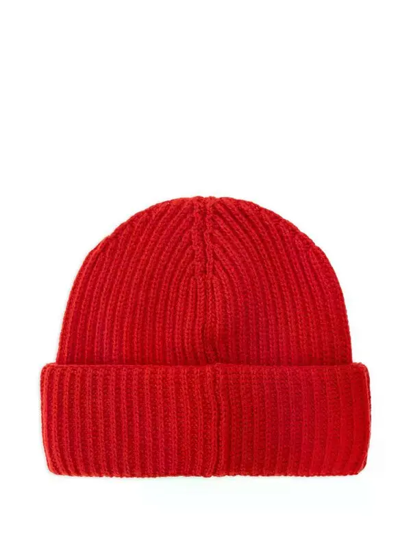Moncler Ribbed Beanie With Logo Plaque