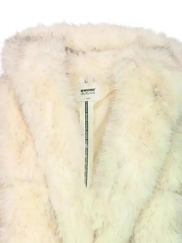SWORD 6644 Hooded Fur-effect Coat