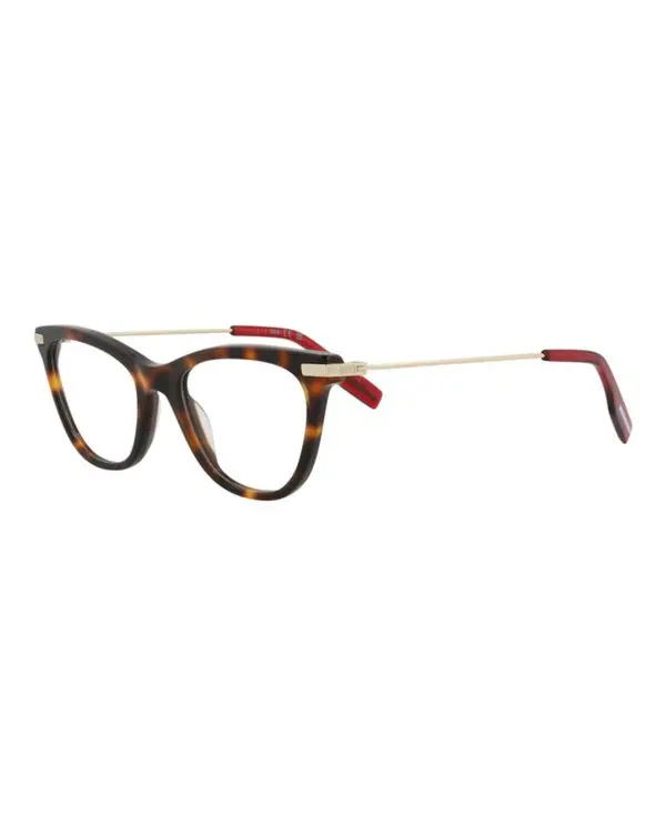 Alexander McQueen Cat Eye Optical Frames - Havana Gold Transparent (mq0339o/30011569/002)