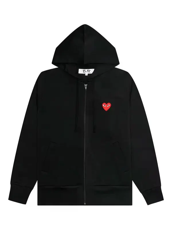 Play Comme Des Garcon Heart Logo Zip-up Sweatshirt