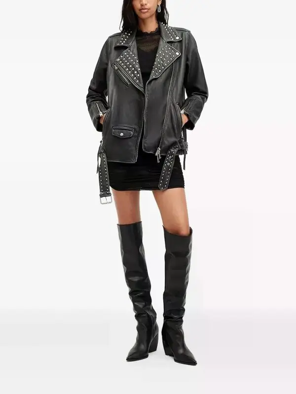 ALLSAINTS Billie Studded-collar Biker Jacket