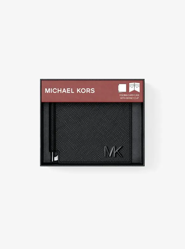 Michael Kors Edison Scratch-resistant Leather Card Case With Money Clip In By