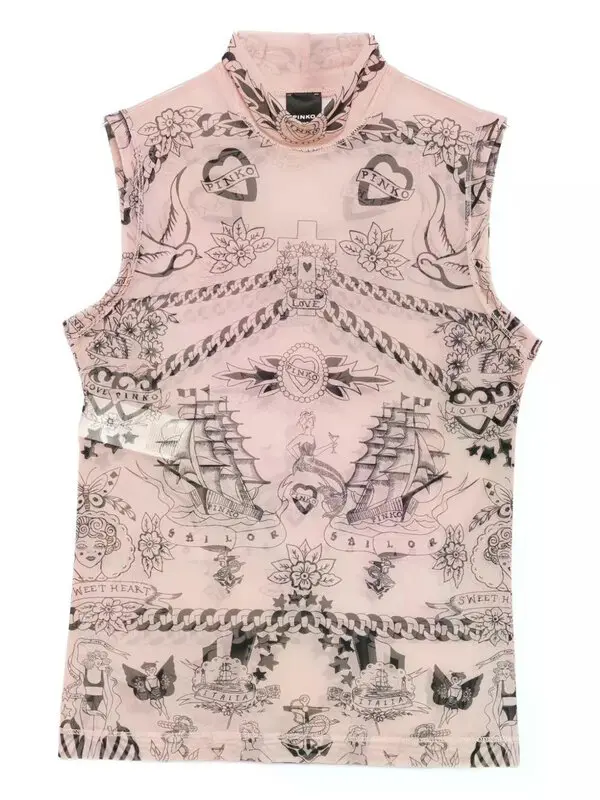 Pinko Printed High-neck Tank