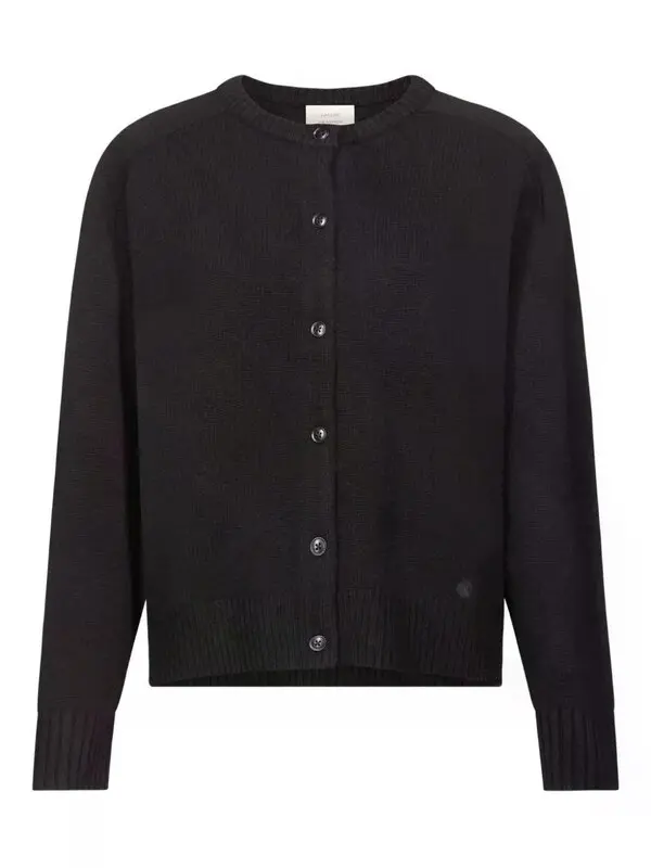 Loulou De Saison Aidar Lds Ribbed Crew-neck Cardigan - Black