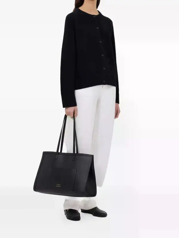 Loulou De Saison Aidar Lds Ribbed Crew-neck Cardigan - Black