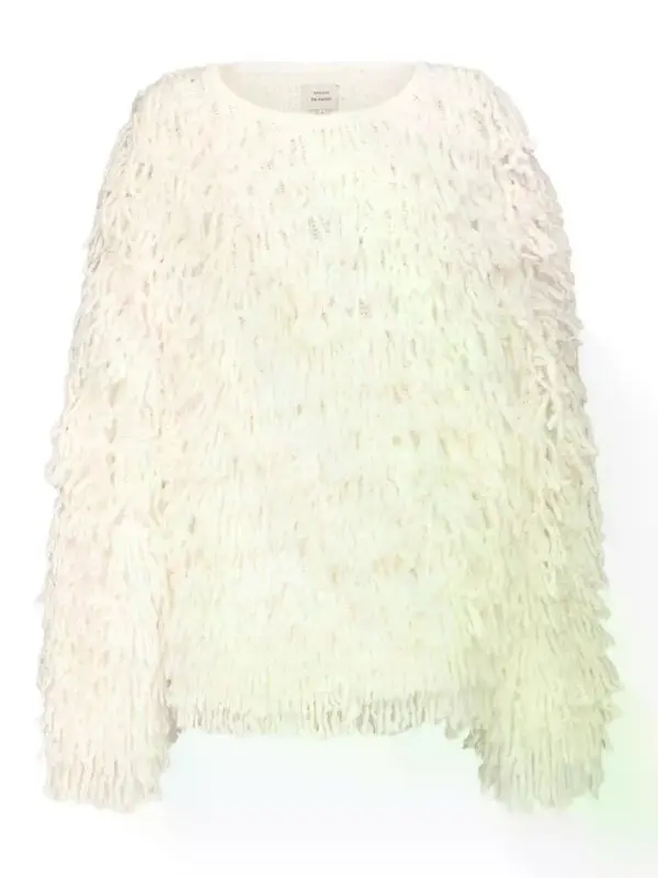 Loulou De Saison Fringe Wool Sweater - White