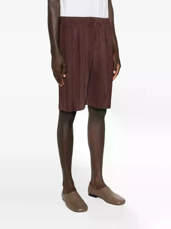 Issey Miyake Pleated Shorts - Brown