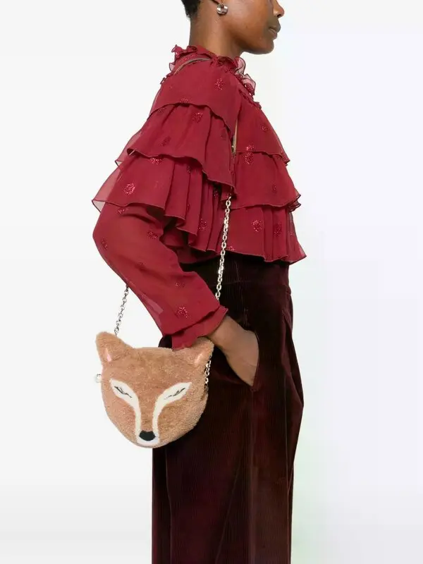 JIMMY CHOO Cross Body Bag With Fox-head Design - Brown