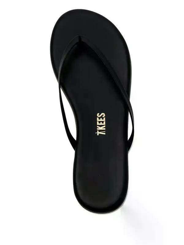 Tkees Lily Leather Thong Sandals - Black