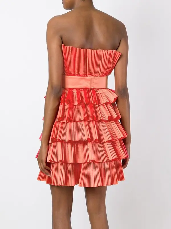 CAPUCCI Strapless Pleated Dress
