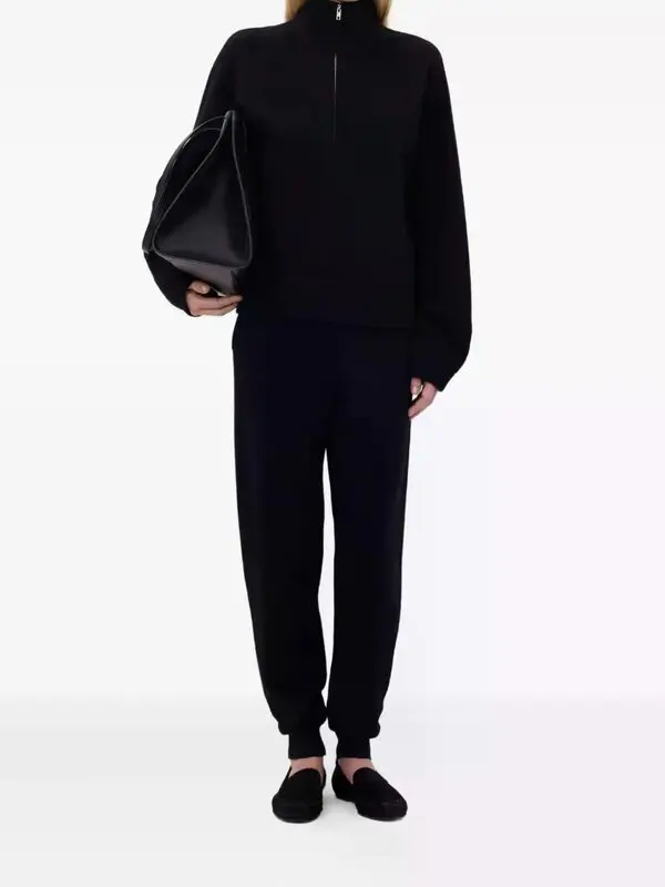 Loulou De Saison Dries Zip-front Cashmere Sweater - Black