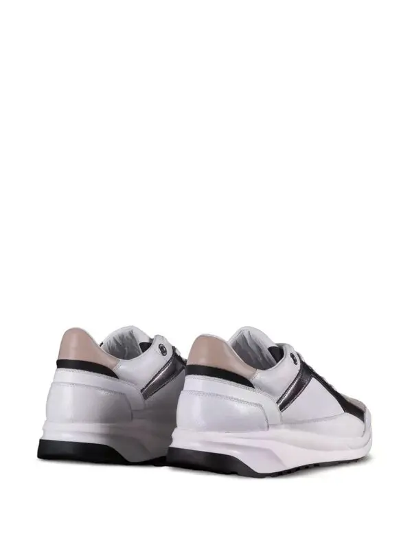 MOORER Metallic-effect Leather Low-top Sneakers