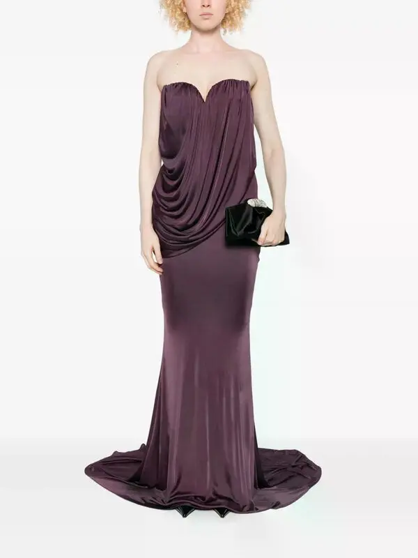 Giuseppe Di Morabito Draped Strapless Gown