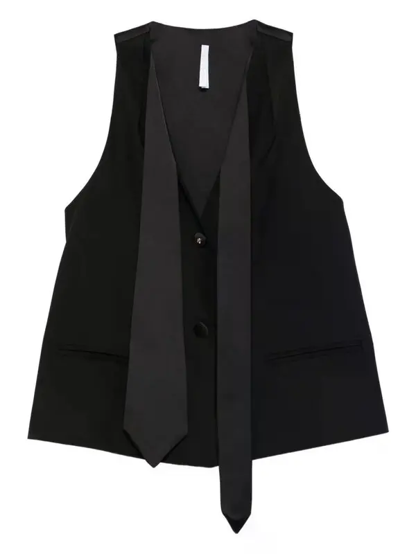 Imperial Tie-neck Button-up Gilet