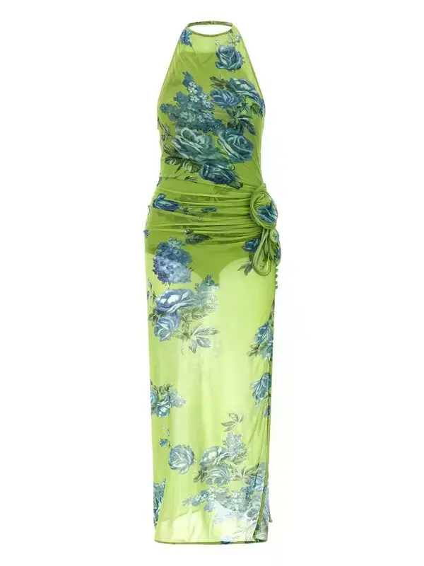 Magda Butrym Floral-print Side-slit Midi Dress