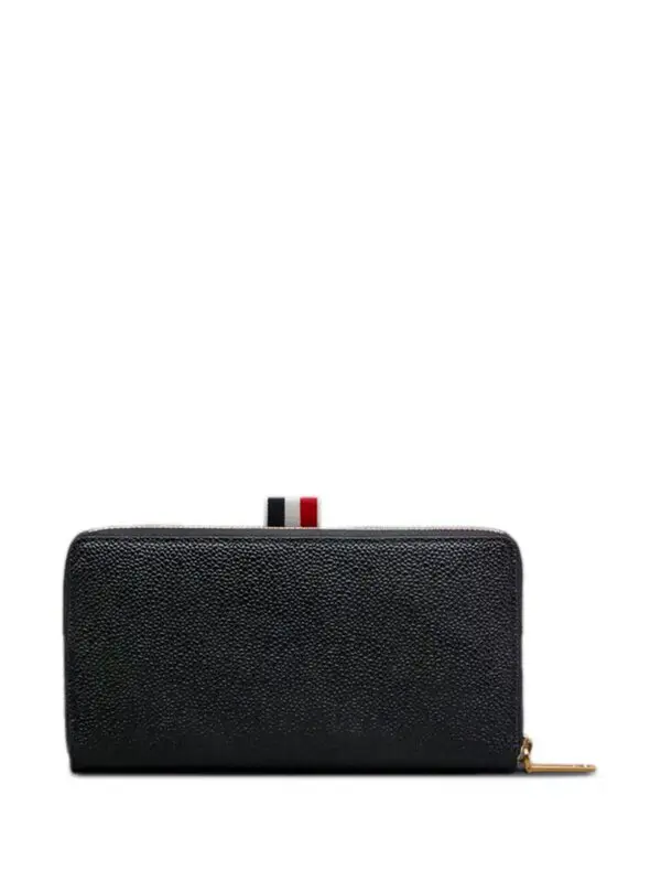 Thom Browne Pebble-grain Long Zip Wallet - Black
