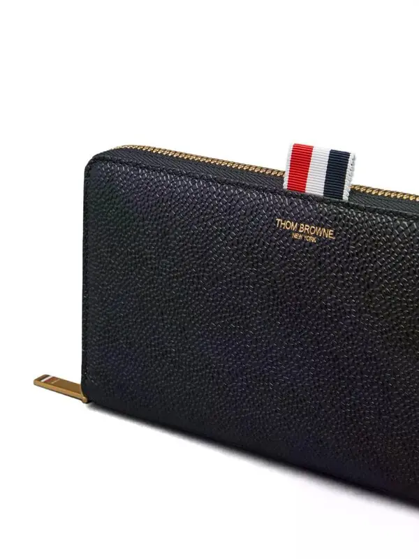 Thom Browne Pebble-grain Long Zip Wallet - Black