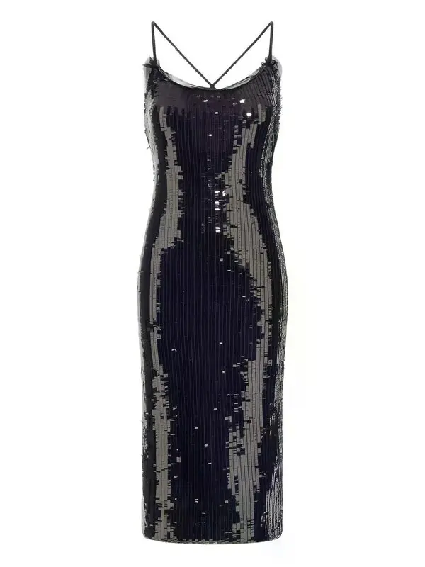 Roberto Cavalli Sequin-embellished Cross-back Dress