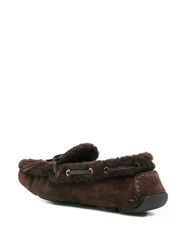 JIMMY CHOO Manon Suede Loafers - Brown