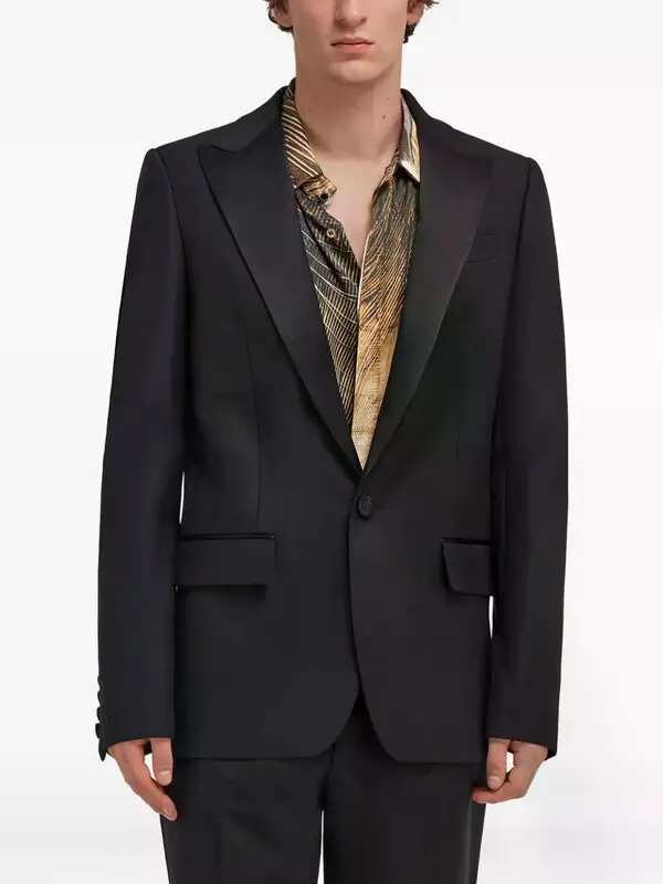 Roberto Cavalli Satin-lapel Single-button Blazer