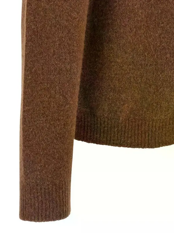 ROBERTO COLLINA Hooded Cuffed-sleeve Sweater - Brown