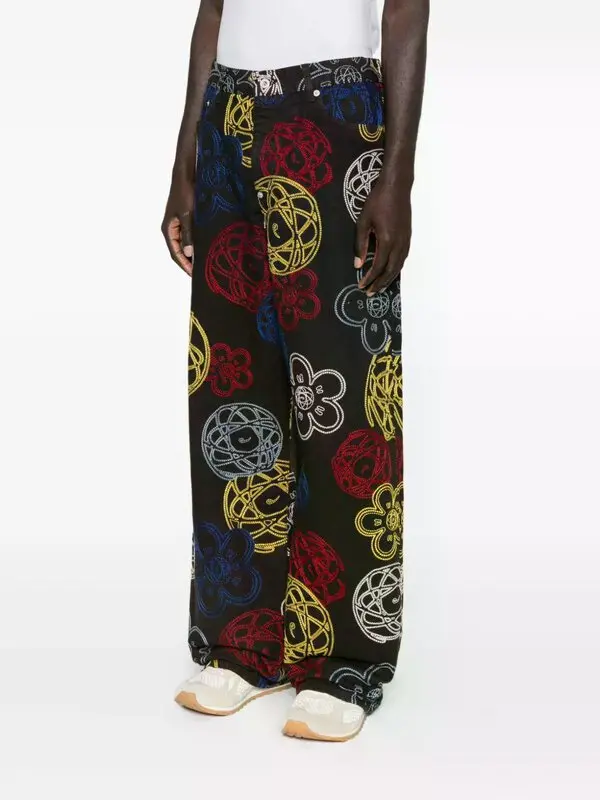 Kenzo Flower-embroidered Trousers