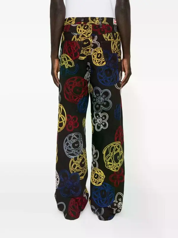 Kenzo Flower-embroidered Trousers