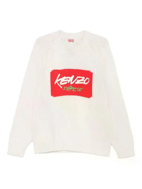 Kenzo Logo-print Crew-neck Sweater - Neutrals