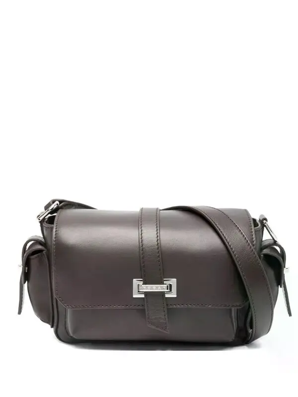 Hogan Flap Leather Shoulder Bag - Brown