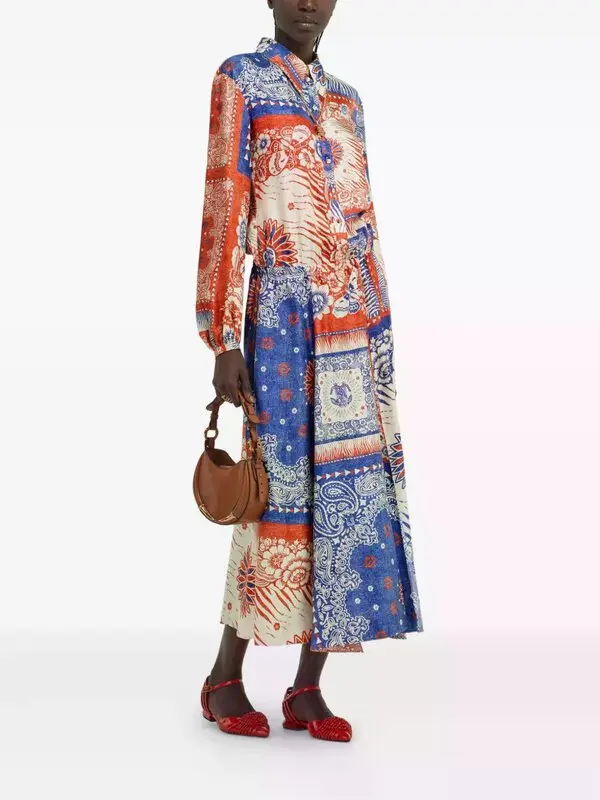 Roberto Cavalli Patchwork Paisley-pattern Silk Dress