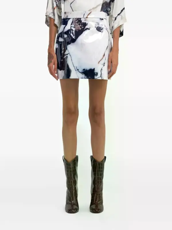 Roberto Cavalli Marble-print Mini Skirt