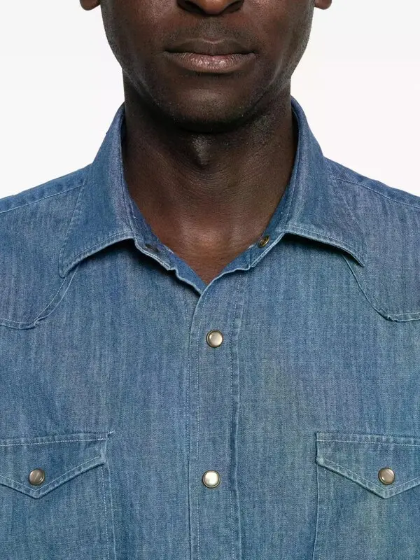 BARBA NAPOLI Denim Flap-pocket Shirt