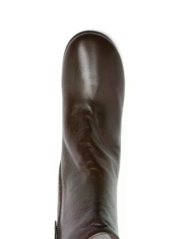 POMME D´OR 65mm Block-heel Leather Ankle Boots