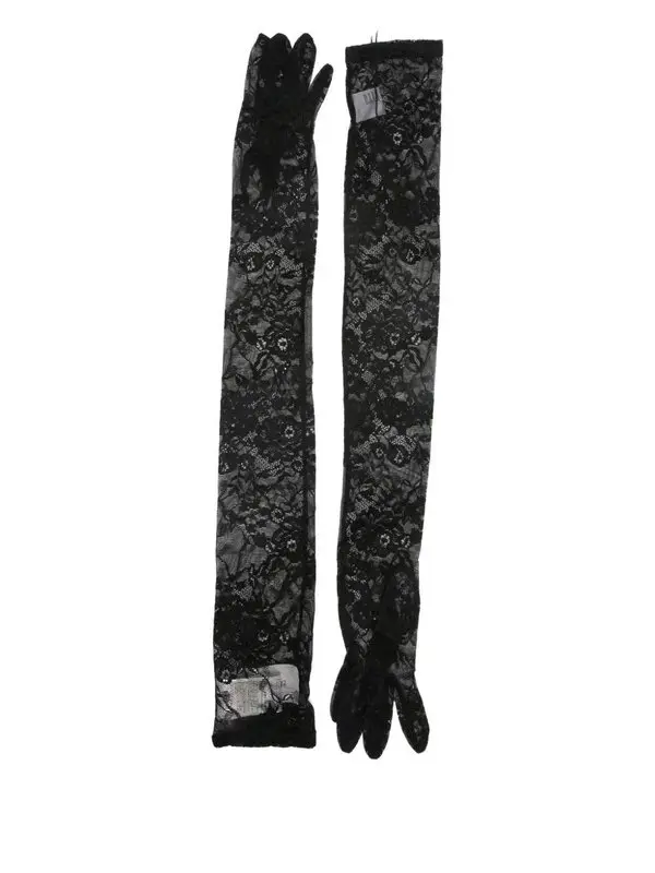 Giuseppe Di Morabito Floral Lace Gloves - Black