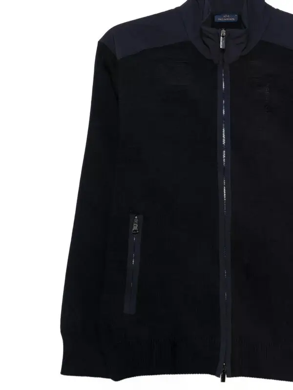 Paul & Shark Zip-front Wool Cardigan - Black