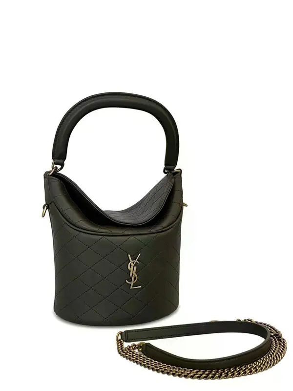 Saint Laurent Gaby Quilted Mini Bucket Bag - Black