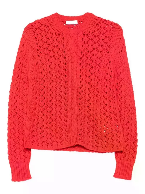 JIL SANDER Open-knit Buttoned Cardigan