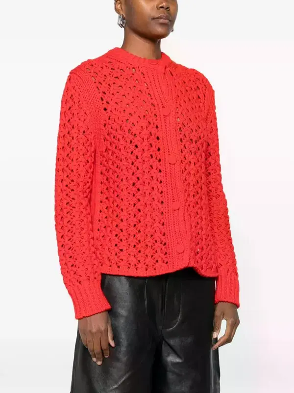 JIL SANDER Open-knit Buttoned Cardigan