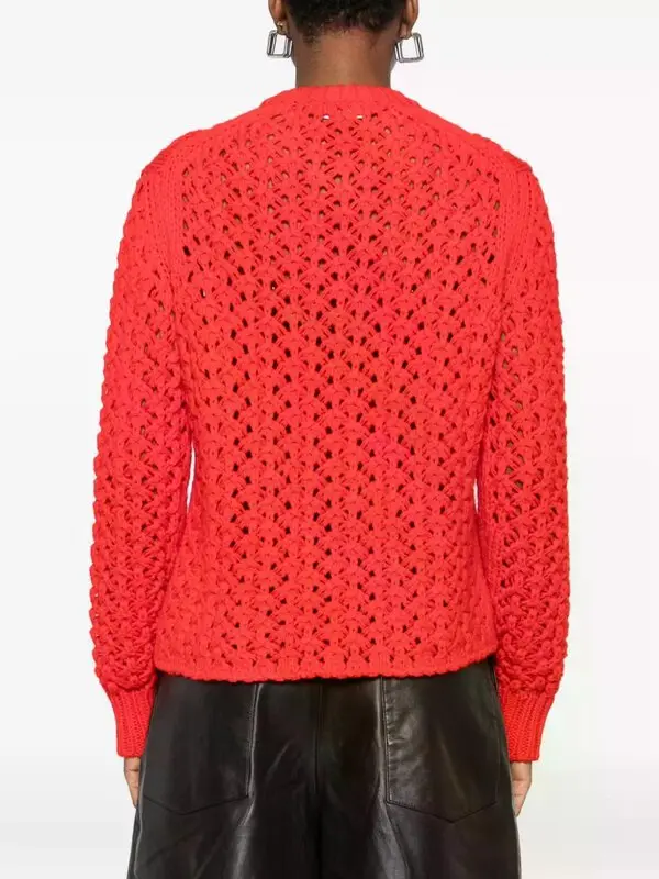 JIL SANDER Open-knit Buttoned Cardigan