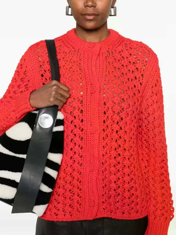 JIL SANDER Open-knit Buttoned Cardigan