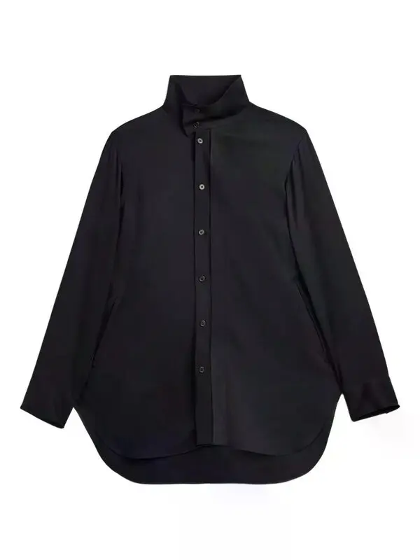 Y3 High-neck Curved-hem Shirt