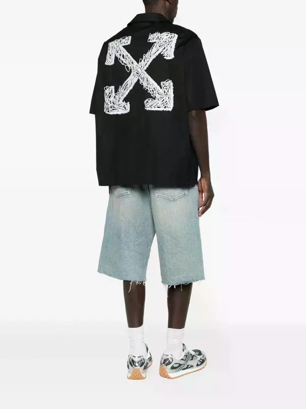 Off-White Logo-embroidered Short-sleeve Shirt