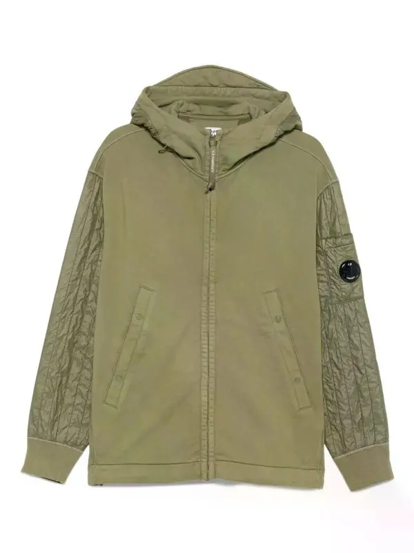 C.P. COMPANY Quilted-sleeve Zip-up Hooded Jacket